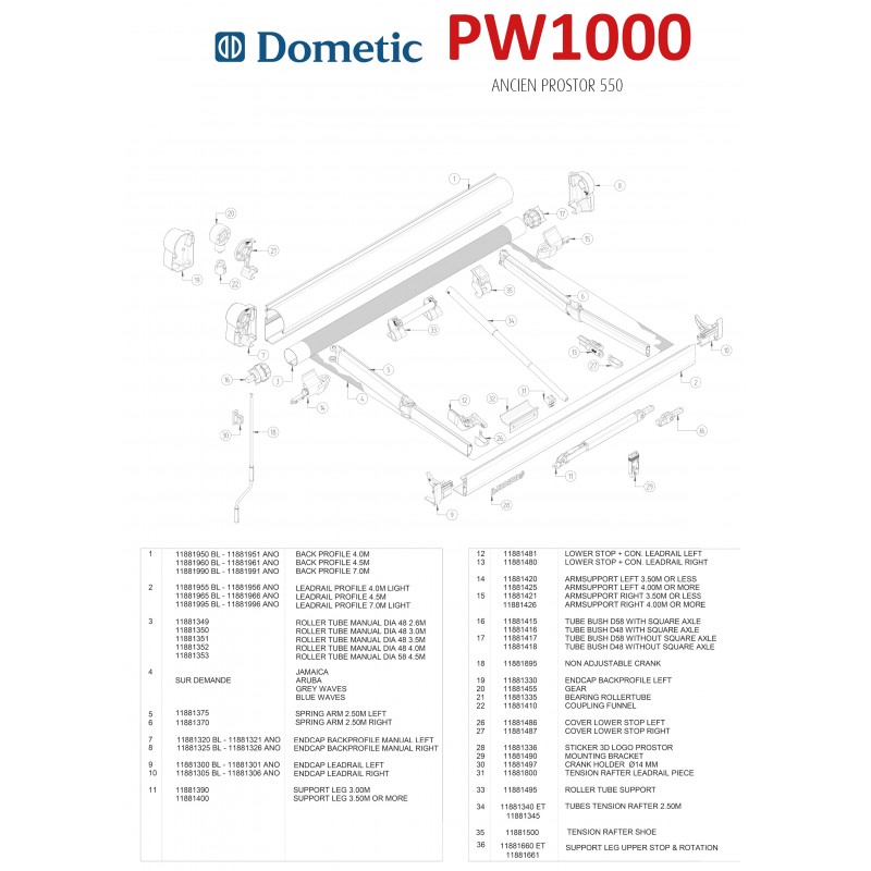 TENDEUR DE TOILE TENSION RAFTER 2.50 M L PROSTOR 550 DIAM 22 - ALPA ...